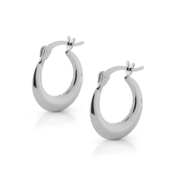 NELLOU JEWELLERY Contour Hoop Earrings Sterling - Silver