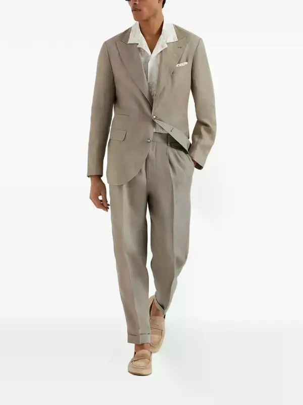 Brunello Cucinelli Notch-lapel Linen Suit - Neutrals