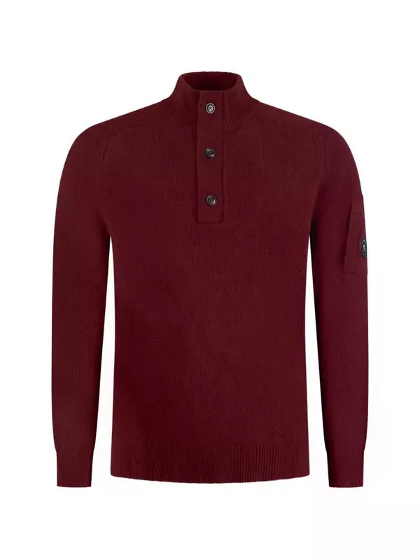C.P. COMPANY Lambswool Turtleneck Lens Sweater - Red