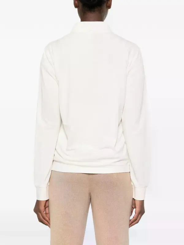 Sporty & Rich Perry Logo-patch Long-sleeve Polo Shirt