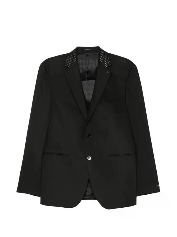 Karl Lagerfeld Call Studded-collar Blazer - Black