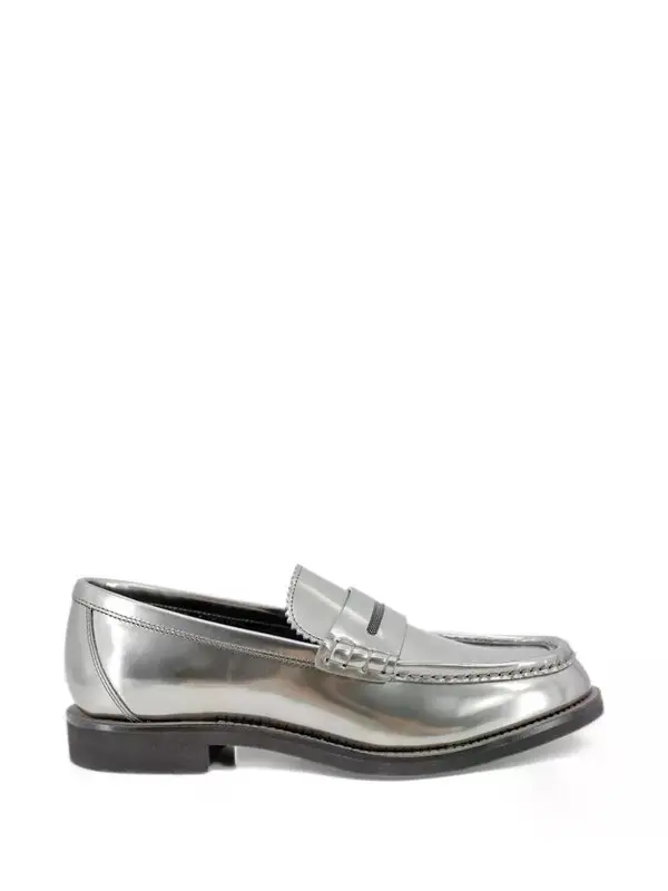 Brunello Cucinelli Monili-embellished Leather Loafers