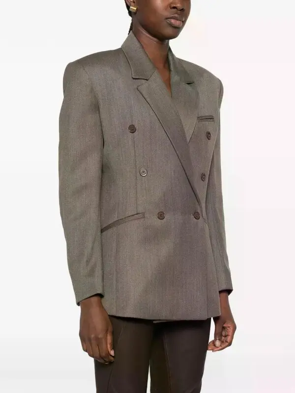 THE FRANKIE SHOP Jade Double-breasted Padded-shoulder Blazer
