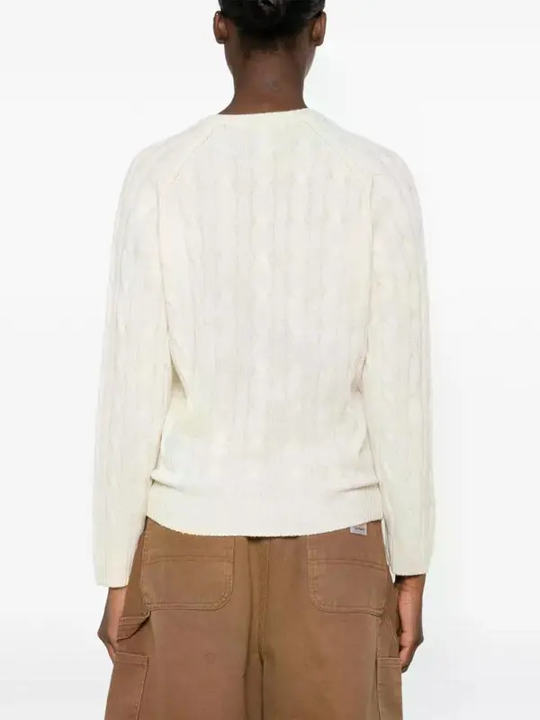 Sporty & Rich Ivan Cable-knit V-neck Sweater
