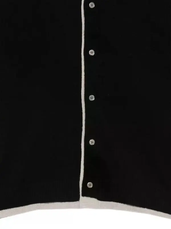 LOW BRAND Contrast-trim V-neck Cardigan