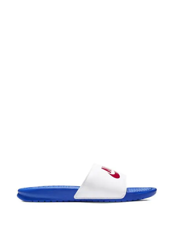Nike Benassi Jdi Logo-print Slides - Blue