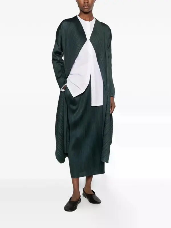 Issey Miyake Pleated Midi Skirt - Green
