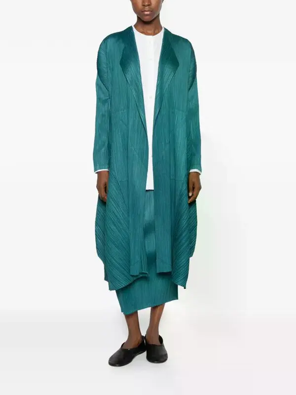 Issey Miyake Pleated Midi Skirt - Blue