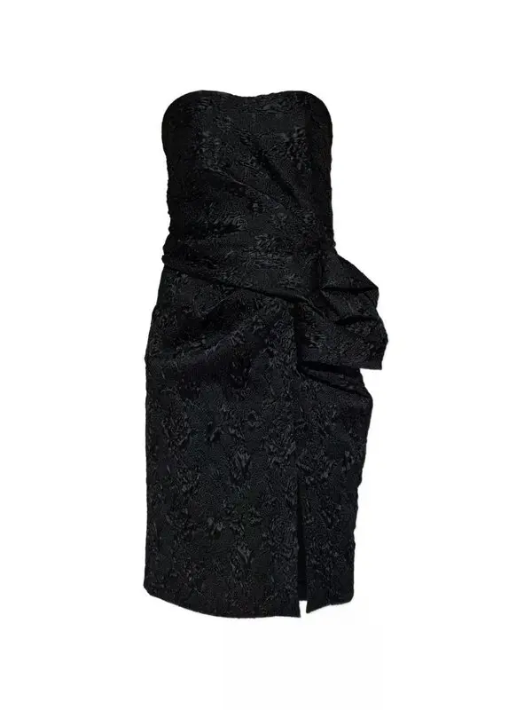 Balmain Draped Ruched-detail Dress - Black