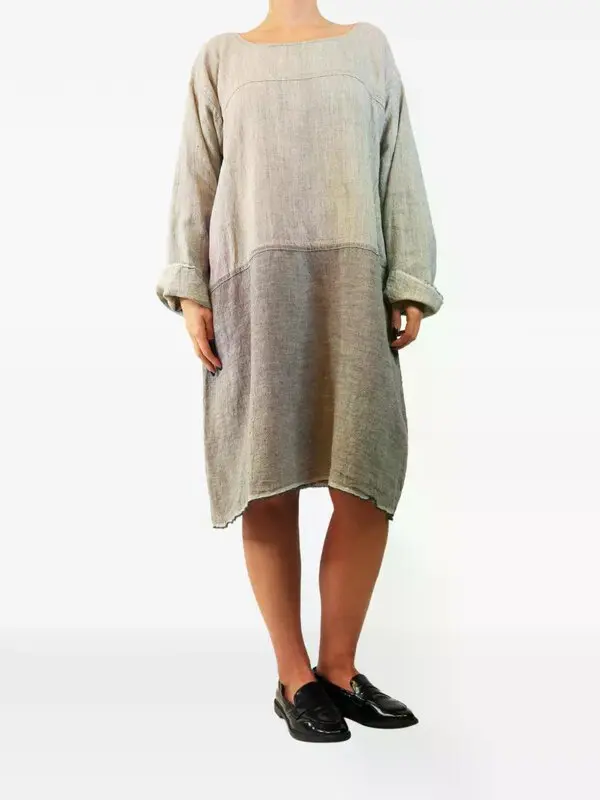 DOSA Long-sleeved Linen Midi Dress
