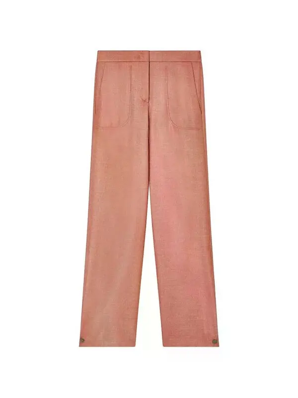 Giorgio Armani Button-hem Straight-leg Trousers - Orange