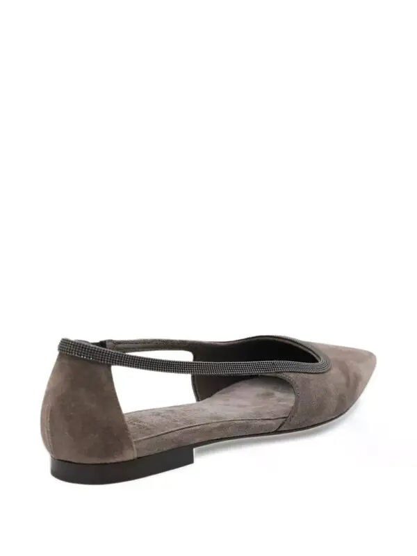 Brunello Cucinelli Pointed-toe Suede Ballet Flats