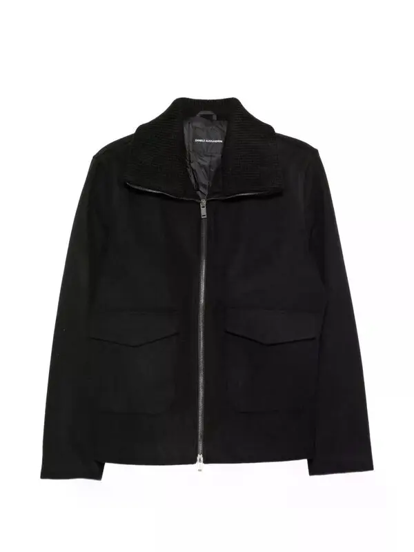 DANIELE ALESSANDRINI Ribbed-collar Zip-up Jacket
