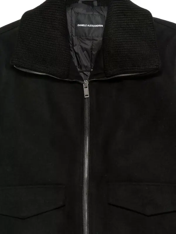 DANIELE ALESSANDRINI Ribbed-collar Zip-up Jacket