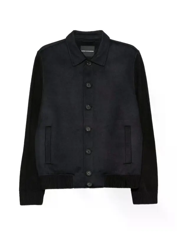 DANIELE ALESSANDRINI Panelled Knit-sleeve Jacket