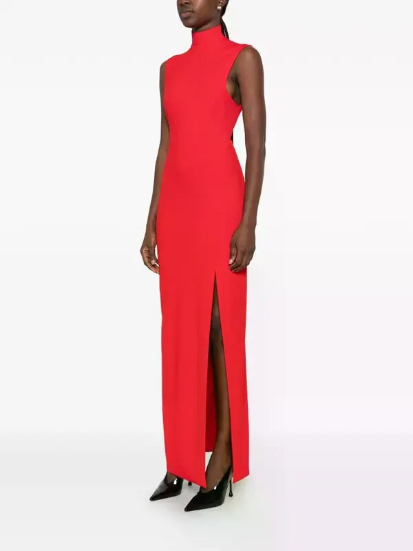 Solace London The Nanette High-neck Side-slit Maxi Dress