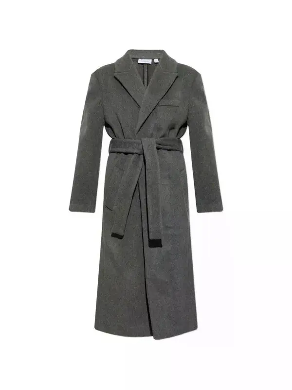 Off-White Cashmere Belted Coat - Grey