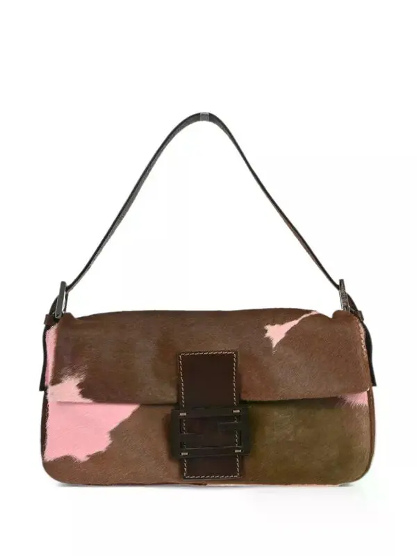 Fendi Ponyhair Baguette Cow-print Tote Bag
