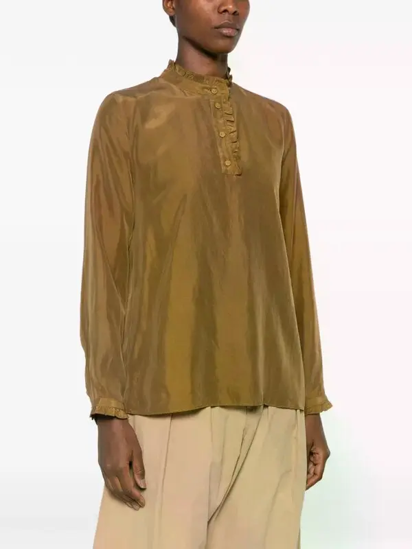 FORTE_FORTE Ruffled Long-sleeve Blouse