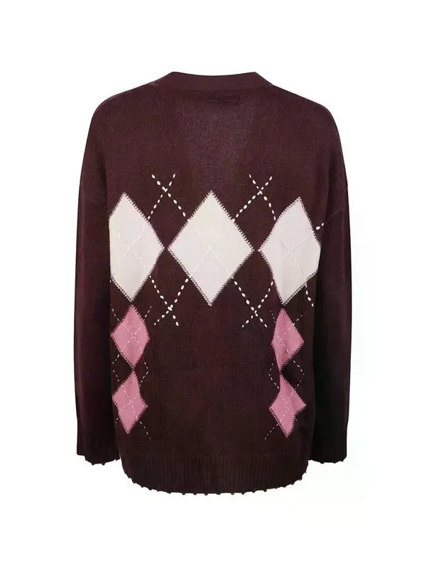 Pinko Wool And Cashmere Cardigan With Diamond Motif