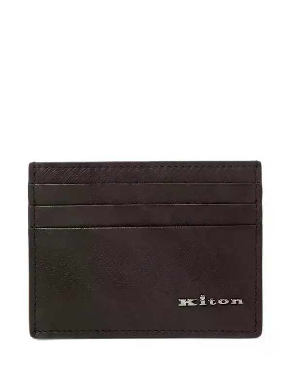 Kiton Textured-finish Logo-plaque Cardholder - Brown