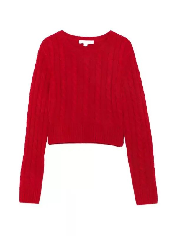 Sporty & Rich Jala Cable-knit Cropped Sweater
