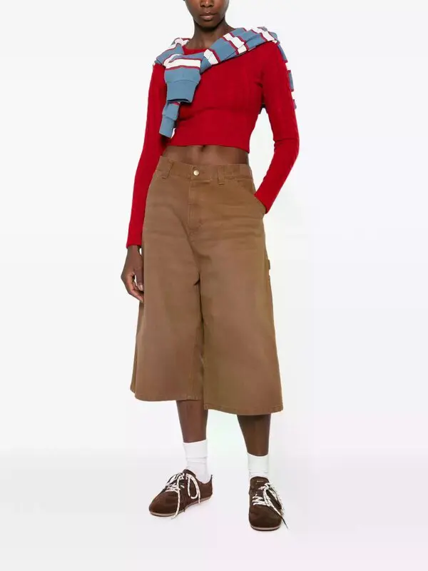 Sporty & Rich Jala Cable-knit Cropped Sweater