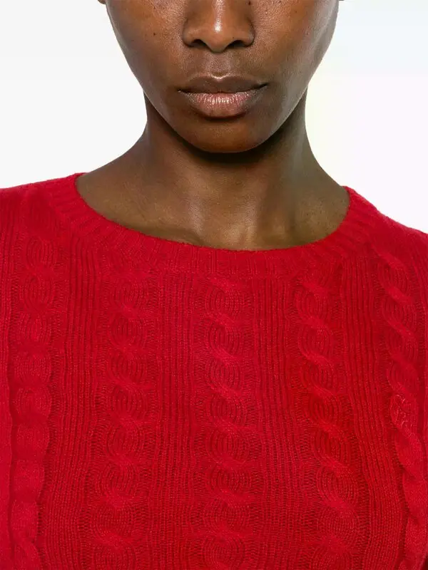 Sporty & Rich Jala Cable-knit Cropped Sweater