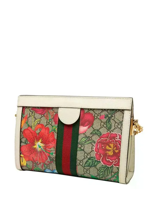 Gucci 2000-2015 Small Gg Supreme Flora Web Ophidia Chain Crossbody Bag