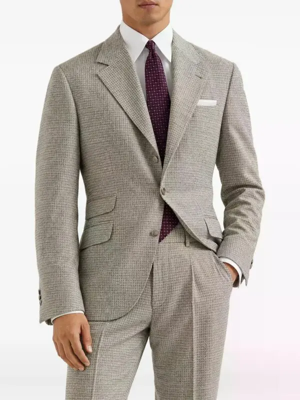 Brunello Cucinelli Checked Single-breasted Suit - Neutrals