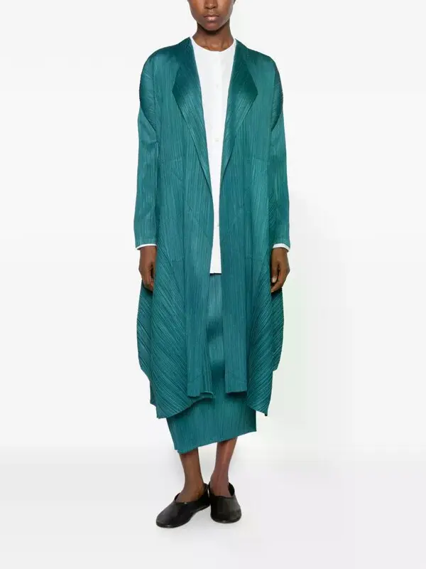 Issey Miyake Pleated Open-front Coat