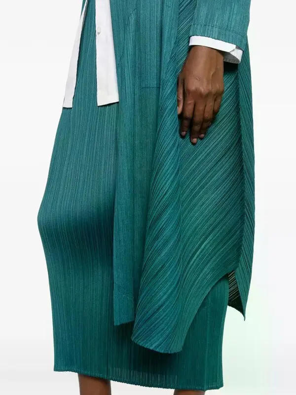 Issey Miyake Pleated Open-front Coat