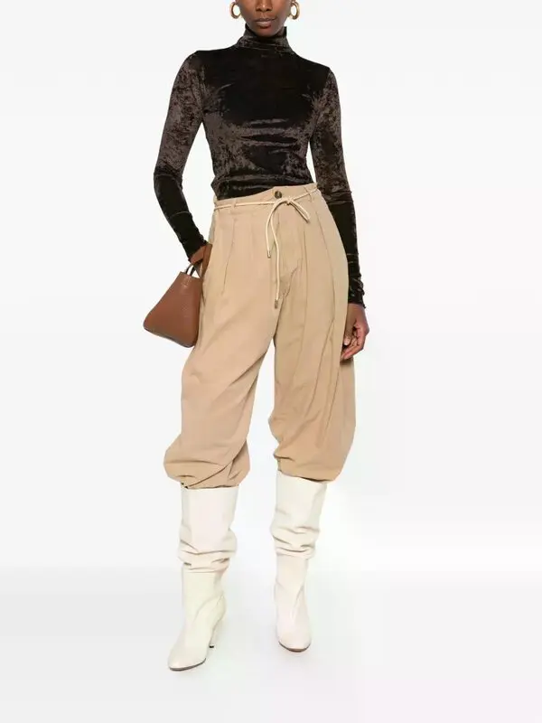 FORTE_FORTE Crushed-velvet High-neck Long-sleeved T-shirt