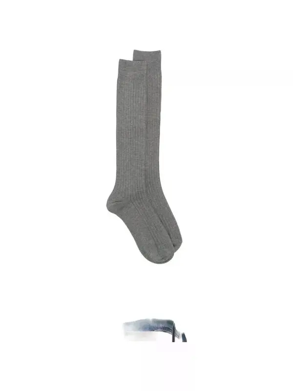 ANT45 Urbana Long Ribbed-knit Knee-high Socks - Grey
