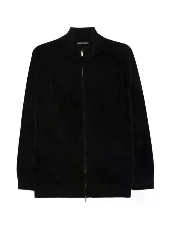 DANIELE ALESSANDRINI Zip-up Ribbed-trim Cardigan
