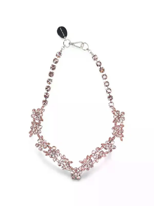 Simone Rocha Crystal-embellished Floral-motif Necklace - Pink