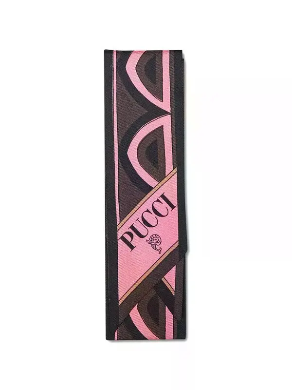 Emilio Pucci Baiadera And Fiamme Print Silk Badeau - Black