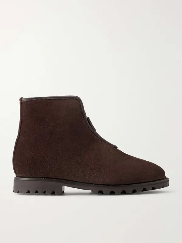 MORJAS Alpine Shearling-lined Suede Chelsea Boots - Brown