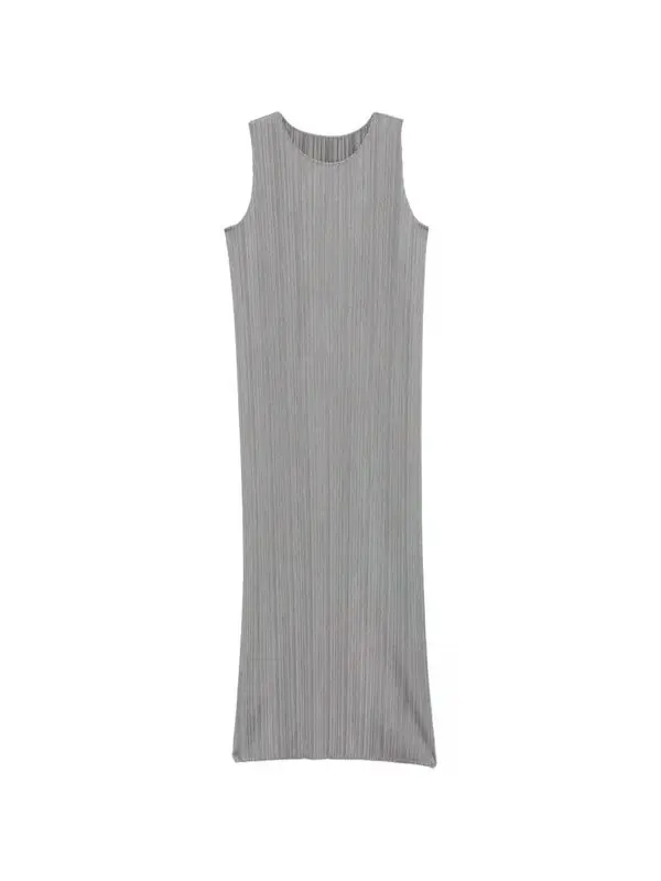 Issey Miyake Pleated Sleeveless Midi Dress