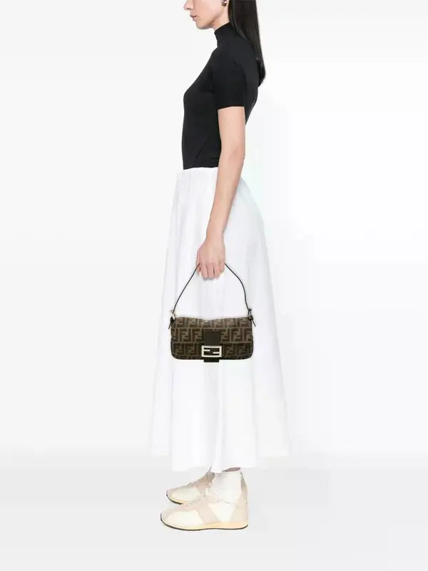 Fendi 20th Century Zucca Canvas Baguette Shoulder Bag
