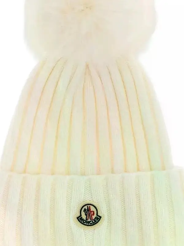 Moncler Wool Beanie With Pom Pom