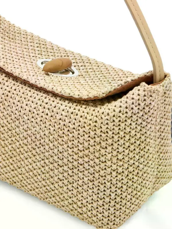 Christopher Esber Mini Turnlock Raffia Tote Bag