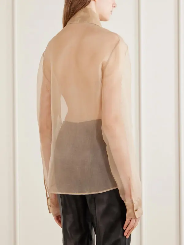 Khaite Ivy Silk-organza Blouse