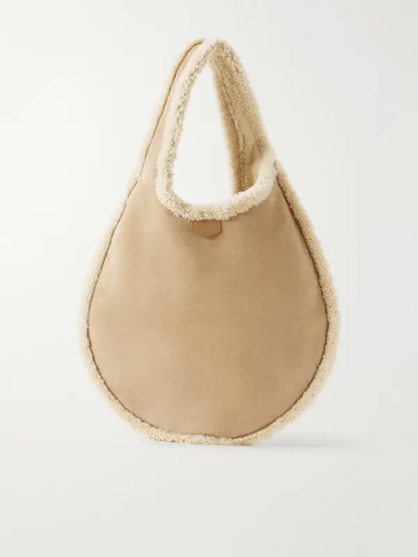 Alaïa One Piece Medium Merino Shearling Shoulder Bag - Brown