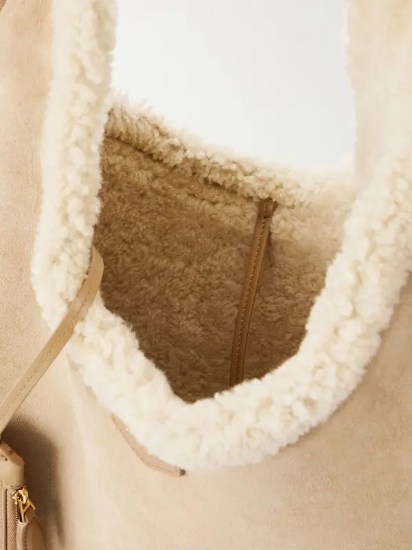 Alaïa One Piece Medium Merino Shearling Shoulder Bag