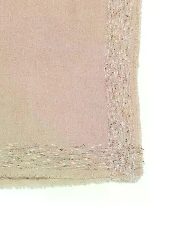 Faliero Sarti Fringed Bouclé-trim Scarf
