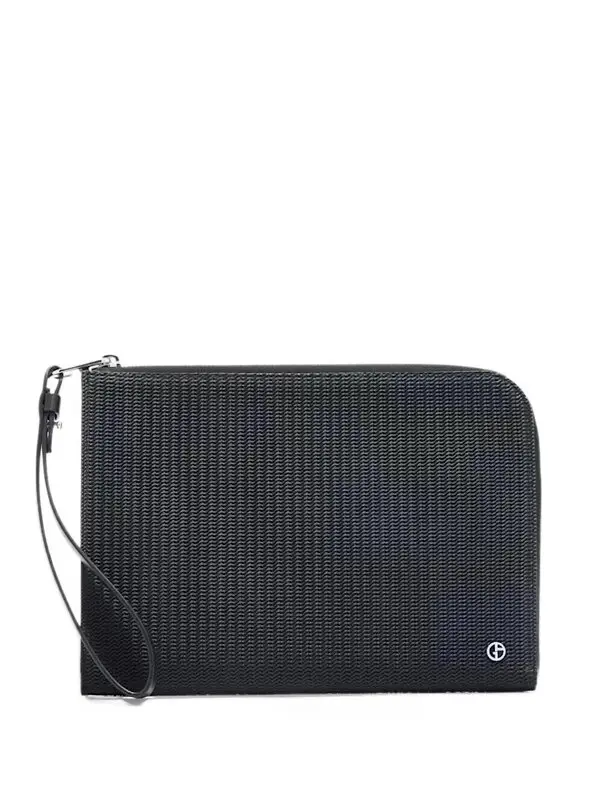 Giorgio Armani Textured Logo-plaque Clutch Bag