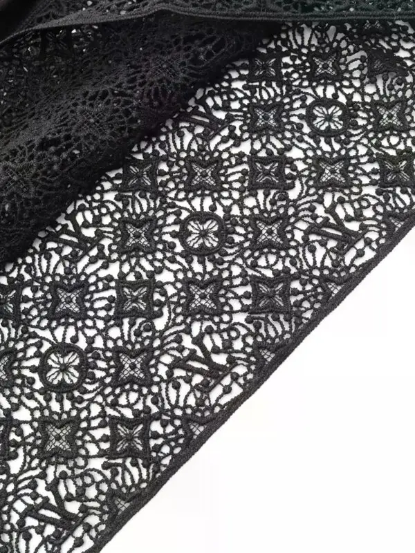 LOUIS VUITTON 2020 Lace-hem Belted Midi Dress