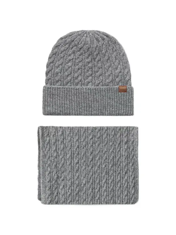 Liu Jo Set Matching Beanie And Scarf - Grey