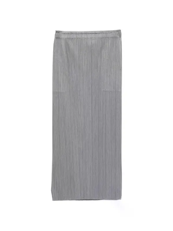 Issey Miyake Pleated Midi Skirts - Grey